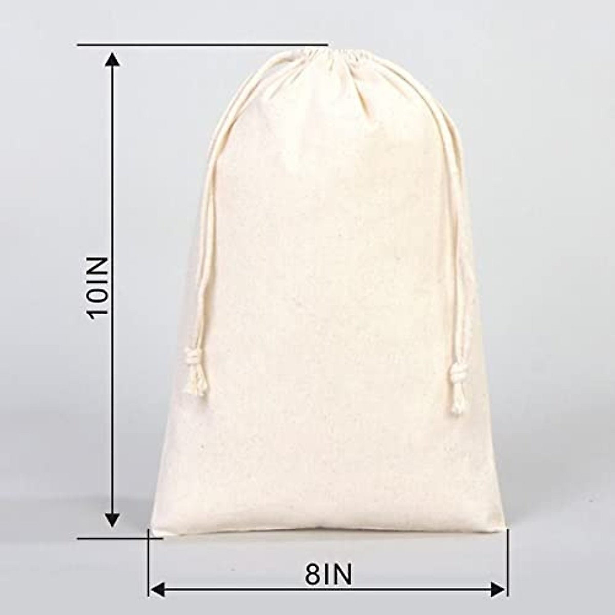 DRQ Muslin Bags (8 by 10 Inches) Canvas Drawstring Bags,Cloth Sachet Bag,Cotton Drawstring Pouch for Home Supplies, Wedding Party Favor, Jewelry, Christmas Bags(20 Pieces)