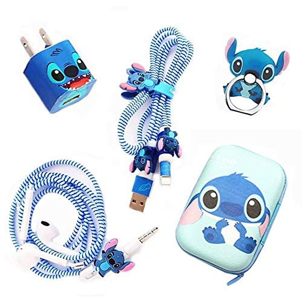 [2022 Advanced Styles]DIY Protector Stitch Set,Data Cable USB Charger Data Line Earphone Wire Saver Protector Compatible for iPhone 11 Pro Max XS XR X 7 8 Plus iPad iPod Series (Stitch)