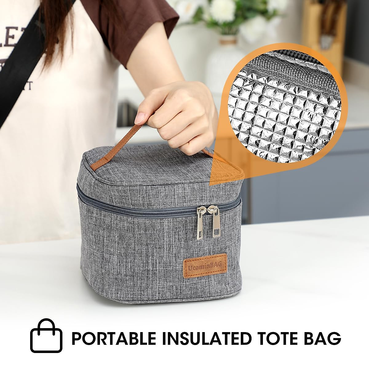 AIEVE Electric Lunch Box, USB Powered Portable Food Warmer for Car Truck with Bag Spoon and Fork, 12V/24V/110V, 35-Ounce