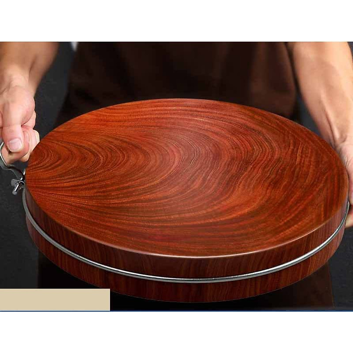 Kitchen Utensils Family Cutting Board Round Thickening Kitchen Solid Reversible Wood Chopping Blocks tool for Cutting Meat, Bones and Vegetables Multipurpose
