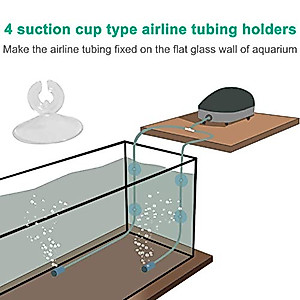 Aquarium Air Pump Accessories Kit with 80 Inch Standard Clear Airline Tubing, Air Stones, Check Valves, Suction Cups and Connectors for Fish Tank