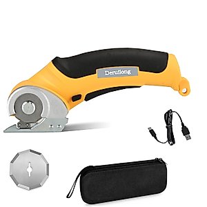 Cordless Electric Scissors,4.2V Cardboard Cutter Multi-Cutting Tools with a Replacement Blade/Charger, Carpet, Cardboard Cutter, Rotary Fabric Cutter with Safety Lock and Storage Box