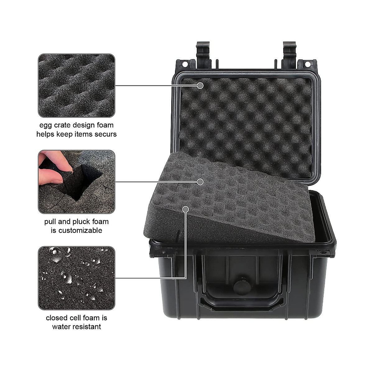 Olympia 10.47" Waterproof Hard Case with DIY Customizable Foam, Fit use of Gear, Equiment, Camera and so on