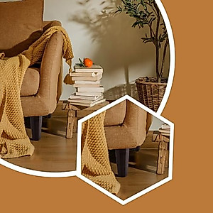 Texphw Wood Furniture Legs, Couch Legs Set of 4 - Wooden Replacement Feet for Bench, Brown Rubber Wood Parts for Sectional, Sofa, Wooden Legs Chairs Complete with Installation Hardware