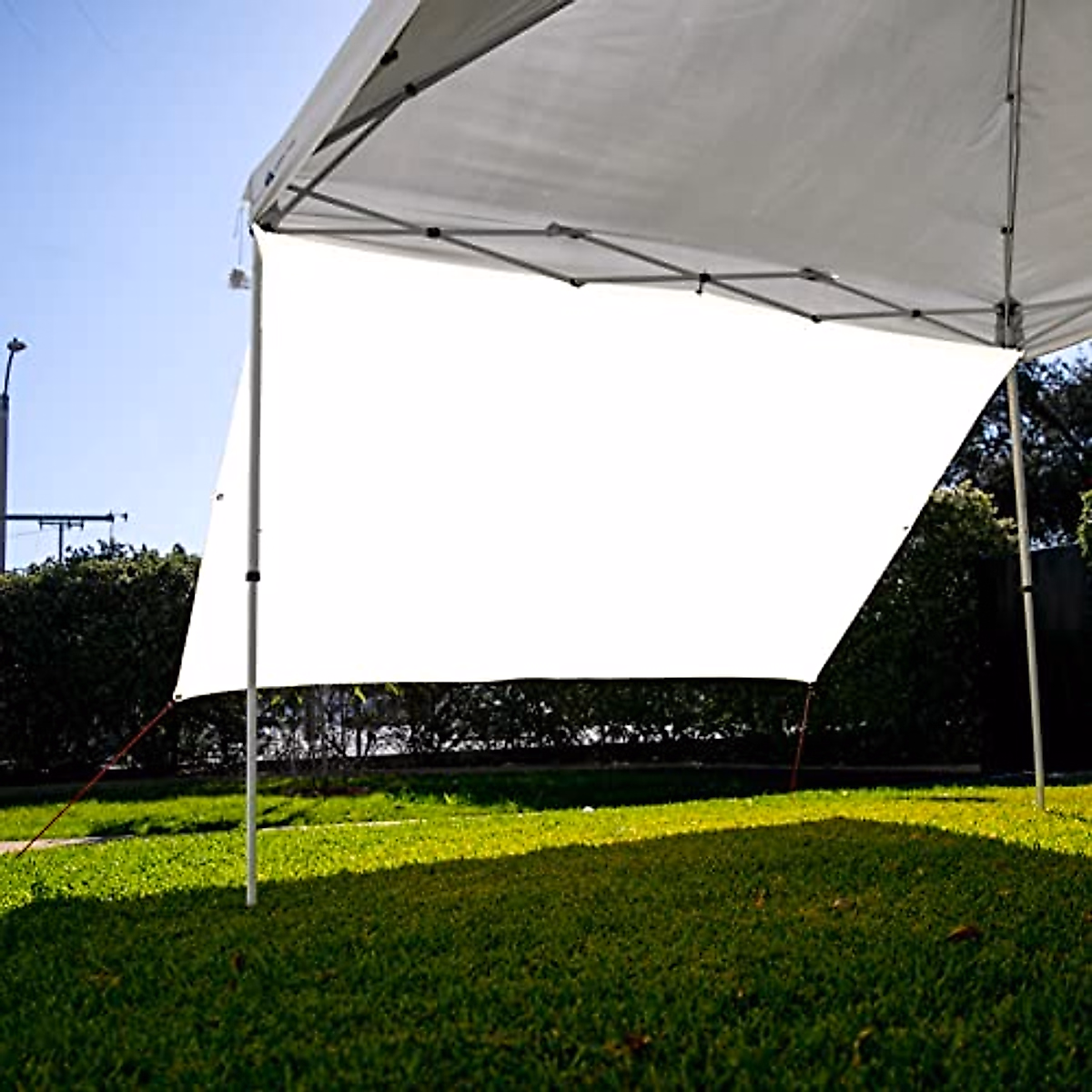 SUNNY MOOD Whtie 12' x 20' Sun Shade Cloth Canopy Privacy Screen with Grommets for Pergola Patio Gazebo - Custom Size Accepted