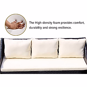 Hruile Waterproof Bench Cushion Chair Pad Seat Pad for Indoor Outdoor, Outdoor Seat Cushion Mat Settee Cushion for Garden Long Bench Patio Furniture Swing Chair,43x18x3in,Beige