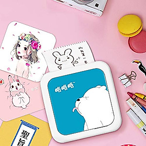1 Piece Photo Instant Printer Mini Pocket Thermal Printers with 1 Paper Roll Student Wrong Question Organizer