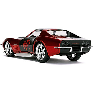Jada Toys DC Comics 1:32 Harley Quinn 1969 Chevy Corvette Stingray Die-cast Car, Toys for Kids and Adults