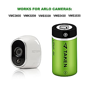 Taken Rechargeable Batteries for Arlo, 3.7V 750mAh 20 Pack Rechargeable Batteries and 4-Ports LED Charger Compatible with Arlo Cameras (VMC3030/VMK3200/VMS3330/3430/3530), Flashlight, Microphone
