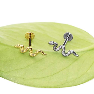 Yrogcu 16G 8mm Gold Stainless Steel Septum-Clicker Hinge Nose Ring Stud : Hoop With Snake Silver Color Lip Eyebow Segment Ring Daith Rook Cartilage Earrings Tragus Conch Helix Lobe