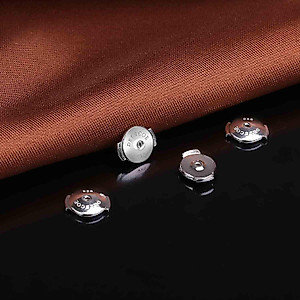 DELECOE 2 Pairs 18K White Gold Locking Earring Backs Replacements for Diamond Studs, Hypoallergenic 925 Silver Earring Backs for Studs Secure Push Earring Backs(Comfort,No-Fading)