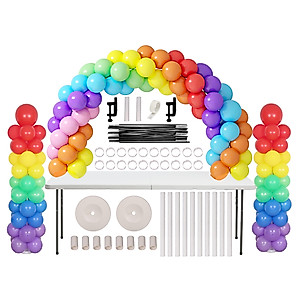 RUBFAC Table Balloon Arch Stand Kit for Wedding, Party, Graduation, Birthday, Photo Booth Decorations - 63 Inches, 2 Count