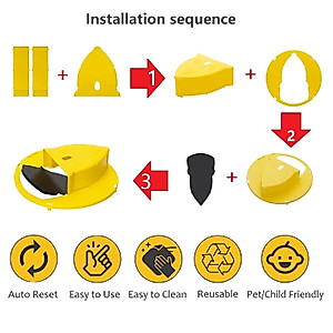 Mice Mouse Trap Bucket Flip Lid,Mouse Trap Bucket Indoor Outdoor,Humane Mouse Trap,Mouse Trap Bucket Lid Auto Reset | 5 Gallon Bucket Compatible | Mouse Rats Trap Bucket Lid(2Packs) 01116fx