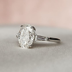 2 CT Oval Cut 3 Stone Moissanite Engagement Ring, GRA Certified Moissanite Wedding Ring, Anniversary Ring For Women in 14K Rose Gold, Ring Size - 8.5