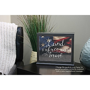 Jada Venia 9.75"x7.75" Flag Land of The Free Light Box Insert