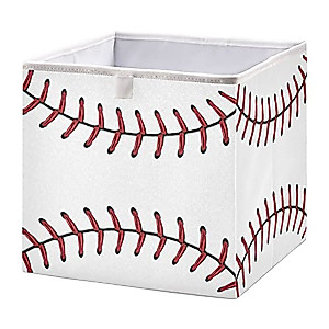 Softball Baseball Storage Basket Storage Bin Square Collapsible Laundry Baskets Large Toy Chest Organizer for Rooms Playroom Shelves