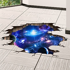 SENGTER Outer Space Decor 3D Wallpaper Ceiling Stars Planet Galaxy Decor Wall Mural Waterproof Removable Kids Wall Decals Posters for Boys Room Living Room Wall Decor Sticker Cool Room Decor