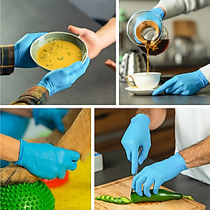 Blue Nitrile Gloves Disposable Latex Free Medium | 4 Mil Nitrile Medical Gloves | 100 Count Powder Free Examination Gloves, Food Grade & Safe, Rubber Gloves Disposable Exam Gloves | Veterinarian, Lab