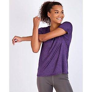 Real Essentials Womens Quick Dry Fit Dri Fit Active Wear Yoga Workout Athletic Tops Running Gym Exercise Ladies Short Sleeve Crew Scoop Neck Moisture Wicking Tees T-Shirt, Set 14, M, Pack of 5