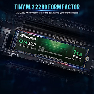 INLAND QN322 1TB NVME M.2 2280 PCIe Gen 3.0x4 3D NAND SSD Internal Solid State Drive, PCIe Express 3.1 and NVMe 1.4 Compatible (500 GB)