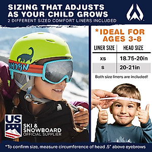 Wildhorn Spire Combo Pack Ski Helmet Kids- Snowboard Helmet with Goggles for Toddlers, Boys, & Girls - US Ski Team Official Supplier - Snowboarding Helmet for Kids