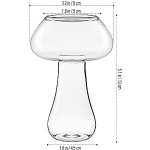 DOITOOL Cocktail Glass, Mushroom Shape Cocktail Glass Cup, Creative Mushroom Drinks Cups Wine Glasses for Home Bar Catering KTV Club Wedding Party, 280ml, 1Pcs