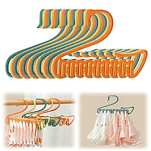 Musibo 18Pcs Drying Rack, Sock Hanger, Portable Clothes Hanger, Windproof Underwear Hanger, Total 144 Clip Holes, for Drying Socks, Bra, Baby Clothes and Small Laundry Items
