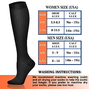 FEYHAY Copper Compression Socks(8 Pairs) for Men & Women 15-20 mmHg is Best Athletic & Daily for Running Flight Travel Climbing(L/XL