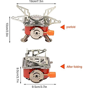 Portable Camping Gas Stove, Ultralight Backpacking Stove Folding Outdoor Camping Stove with Carry Case for Hiking, Camping, Outdoor Cooking, Picnic, BBQ