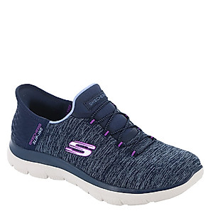 Skechers Women's Hands Free Slip Ins Summits Dazzling Haze Sneaker, Navy Purple, 8