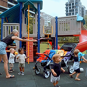 Familidoo H6E 6 seat Baby Stroller- Double Canopy - Daycare Strollers with 5 Point Safety Harness - Backseat footrest Extension for 0 to 36 Months