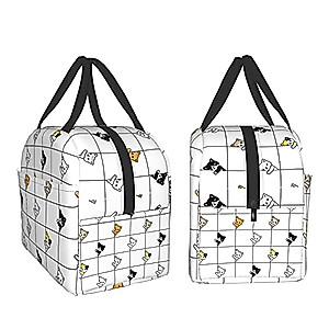 Insulated Lunch Bag Reusable Lunch Box, Cooler Lunch Tote Bag With Front Pocket for Teen Girls Women Men Women School Picnic Office Work, Cute Kawaii Cat