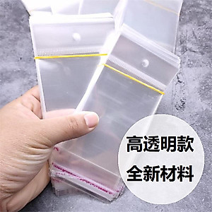 600 Pieces Self-Sealing Bag with Hang Hole 6 Sizes Clear Hanging Bags Resealable Cellophane Bags Clear Adhesive Plastic Bags for Packaging Jewelry Necklaces