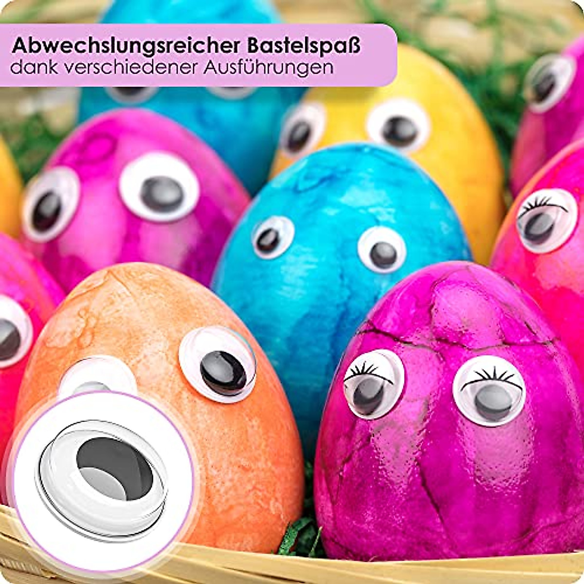 Kitchen Helpis® Funny Google Eyes self Adhesive for handicrafts, 180 Pieces Wiggly Eyes, Googley Eyes Adhesive Large and Small, Stick on Eyes Stickers Mix, Wiggly Eyes self-Adhesive, googleeyes Craft