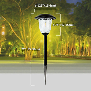 Best Solar Light SOLARPATHF2-2 10X Brightness 3000K Outdoor Solar LED Filament-Style Path Weatherproof Metal Light (4 Pack), 4-pack, Black, 4 Piece