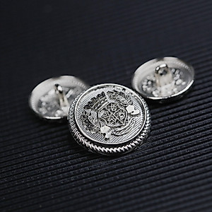 14 Pieces Silver Metal Blazer Button Set 23mm 18mm Blazer Buttons Men Metal Suit Buttons for Men Silver Buttons for Blazer,Suits,Sport Coat,Uniform,Jacket