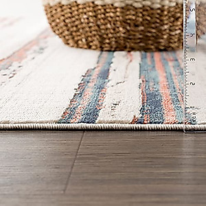 Bloom Rugs Modern Cream Multicolor Area Rug - Abstract Contemporary 8x10 Rug for Living Room, Bedroom and Kitchen (7'10" x 10')