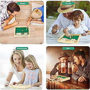 Win SPORTS Wooden Shut The Box Game - Dice Game 2 Player,Board Game,Classics Tabletop Version,Popular Pub Game,Math,Travel for Kids #9