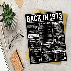 Asmallgf Awesome 51st Birthday Card for Friends, Funny 1973 Bday Gift for Mom Dad, Jumbo 51 Year Old Card for Godmother Godfather, Wonderful 51 Bday Gift Idea for Women Men, Back In 1973