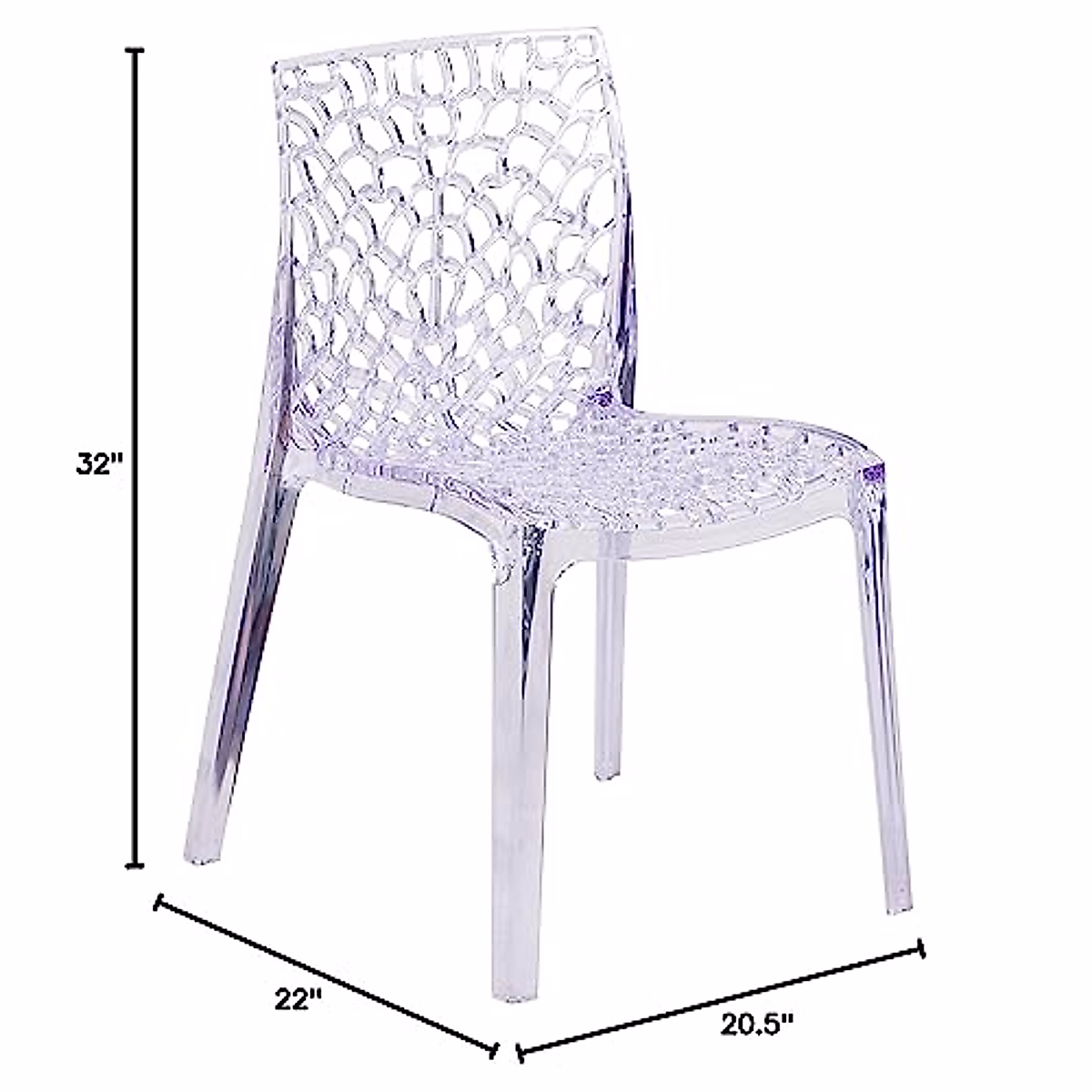 Flash Furniture Vision Series Transparent Stacking Side Chair