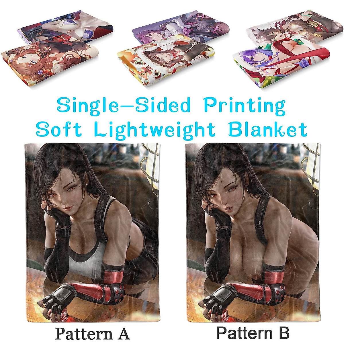 itakkaito Kawaii Anime Girl Hentai Blankets, Lewd Waifu Butt Oppai Soft Warmer Throw Blankets for All Season, Lightweight Microfiber Flannel Blanket for Home Bed, Sofa & Dorm, 40x50inch