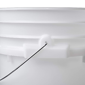 Letica Premium 7 Gallon Bucket, HDPE, Natural, 6 Pack