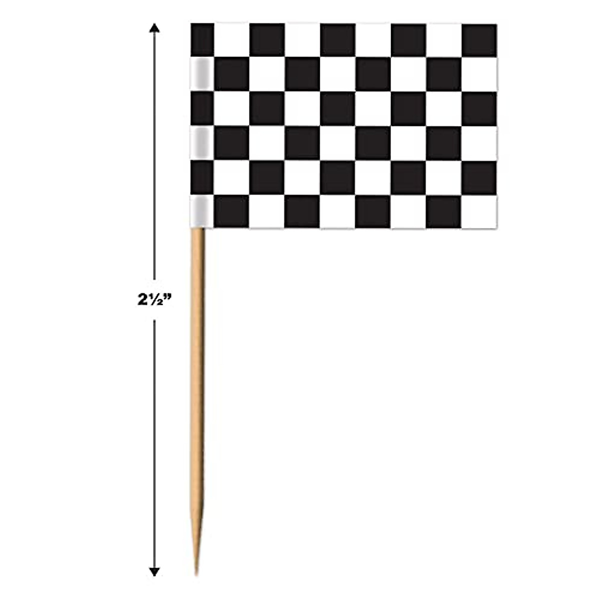 Beistle 50 Piece Checkered Racing Flag Party Food Picks For Race Car Party Sports Event