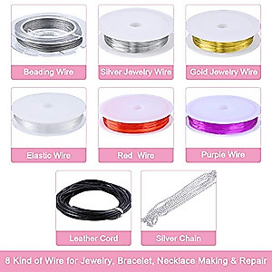 PP OPOUNT 2035 PCS Jewelry Making Supplies, Jewelry Making Kit with Jewelry Beads, Charms, Findings, Jewelry Pliers, Beading Wire for Necklace Bracelet, Earrings Making and Repairing