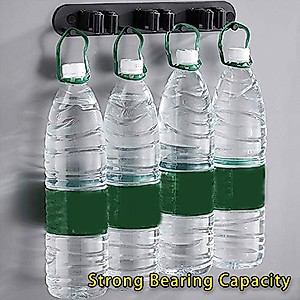 Ascotahoo Bathroom Organizer Broom Mop Holder,mop and Broom Rack Wall Mount with Stainless Steel 3 Racks 4 Hooks for Kitchen Bathroom Office Closet Garden, Black Color