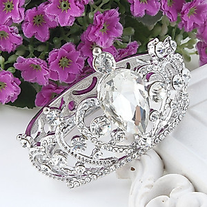 EVER FAITH Bridal Silver-Tone Crown Heart Teardrop Bracelet Clear Austrian Crystal