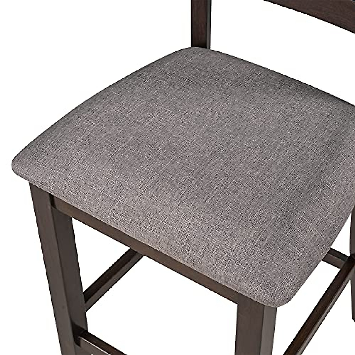 Merax 5-Piece Counter Height Dining Table Set for 4, Farmhouse Kitchen Table Set Dinette Set Included 2-Tier Storage Shelves and 4 Padded Chairs