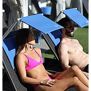SHADESY-1 Blue Lightweight Portable Lounge Chair Outdoor Sunshade (Sunshade ONLY Chair NOT Included)