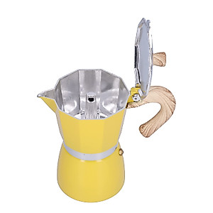 yaogohua Coffee Kettle, 300MLPot Stovetop Coffee Maker Heat Resistant Kitchen Coffee Pot for Household Moka Pot Stove Top Coffee Maker (Yellow)