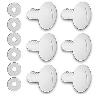 HENMI Plastic Wheel Screws (Pack of 6 Screws) for Polaris Pool Cleaner 180/280 with Extra 6 PCS Washers Pool Cleaner Replacement Parts C55 C-55, White